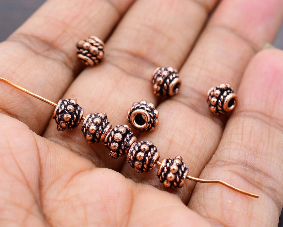 7mm Spacer Bead Oxidized Copper Bead Solid Copper Bead Donut Bead ...