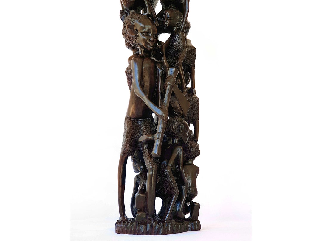 Makonde Carving (large Size) Ujamaa Tree of Life With 17 Human Figures ...