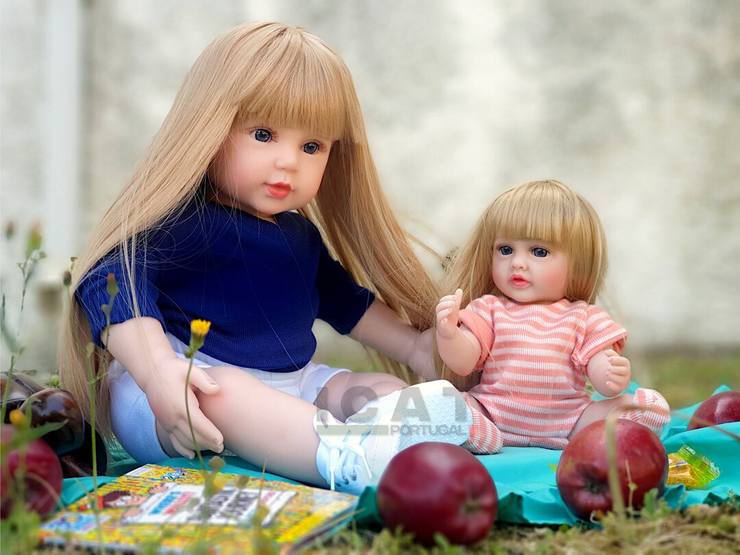Reborn Baby Sisters Dolls, Toddler Doll 60cms Cloth Body Mini Doll ...