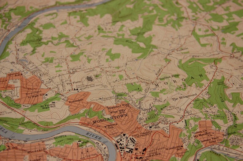 10 Vintage USGS Maps: Display, Hanging, Art, Wrapping Paper, Wallpaper ...