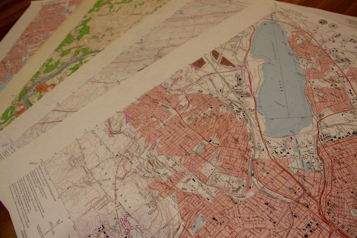 10 Vintage USGS Maps: Display, Hanging, Art, Wrapping Paper, Wallpaper ...