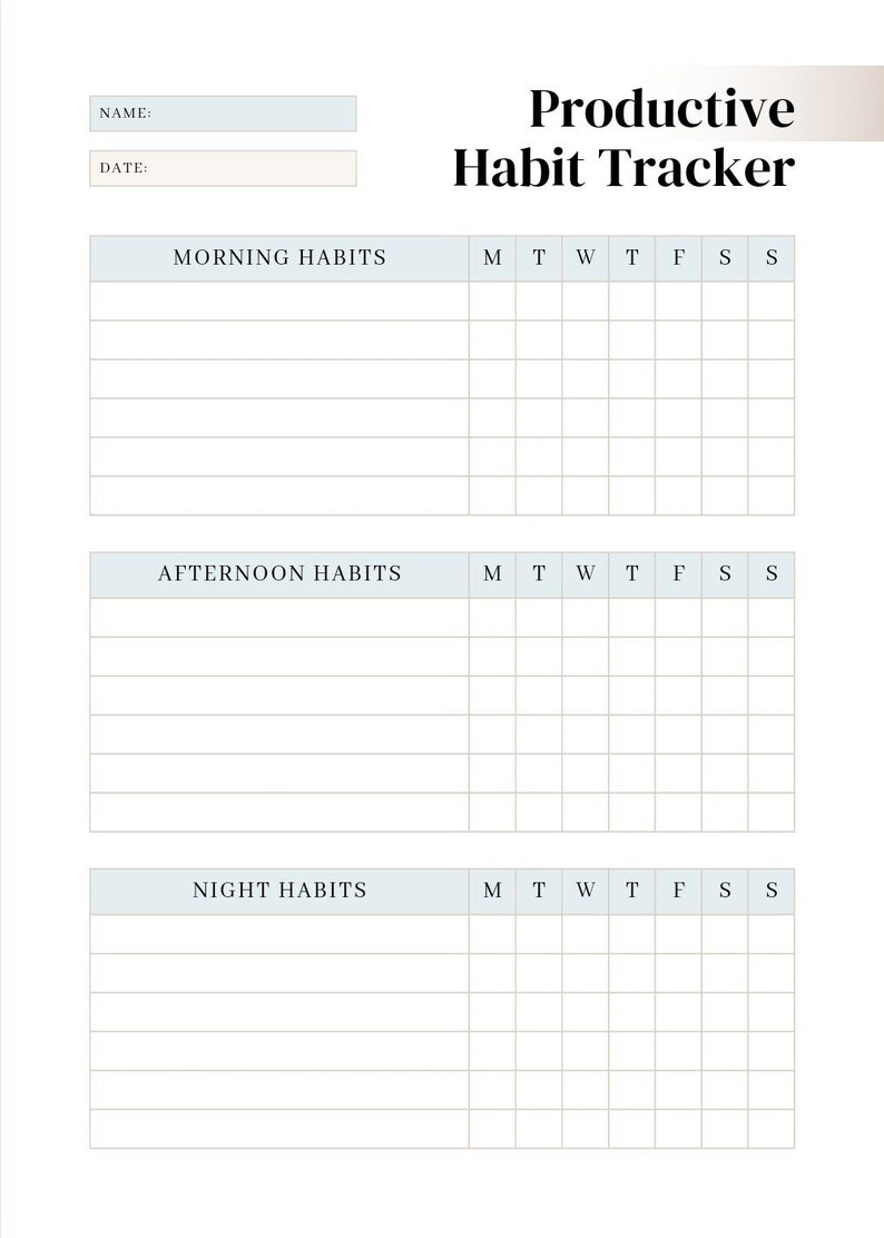 Habit Tracker | Printable Habit Tracker | Weekly Habit Tracker ...