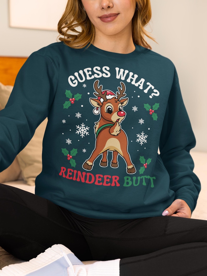 Guess What Reindeer Butt PNG SVG | Funny Christmas Reindeer Design ...