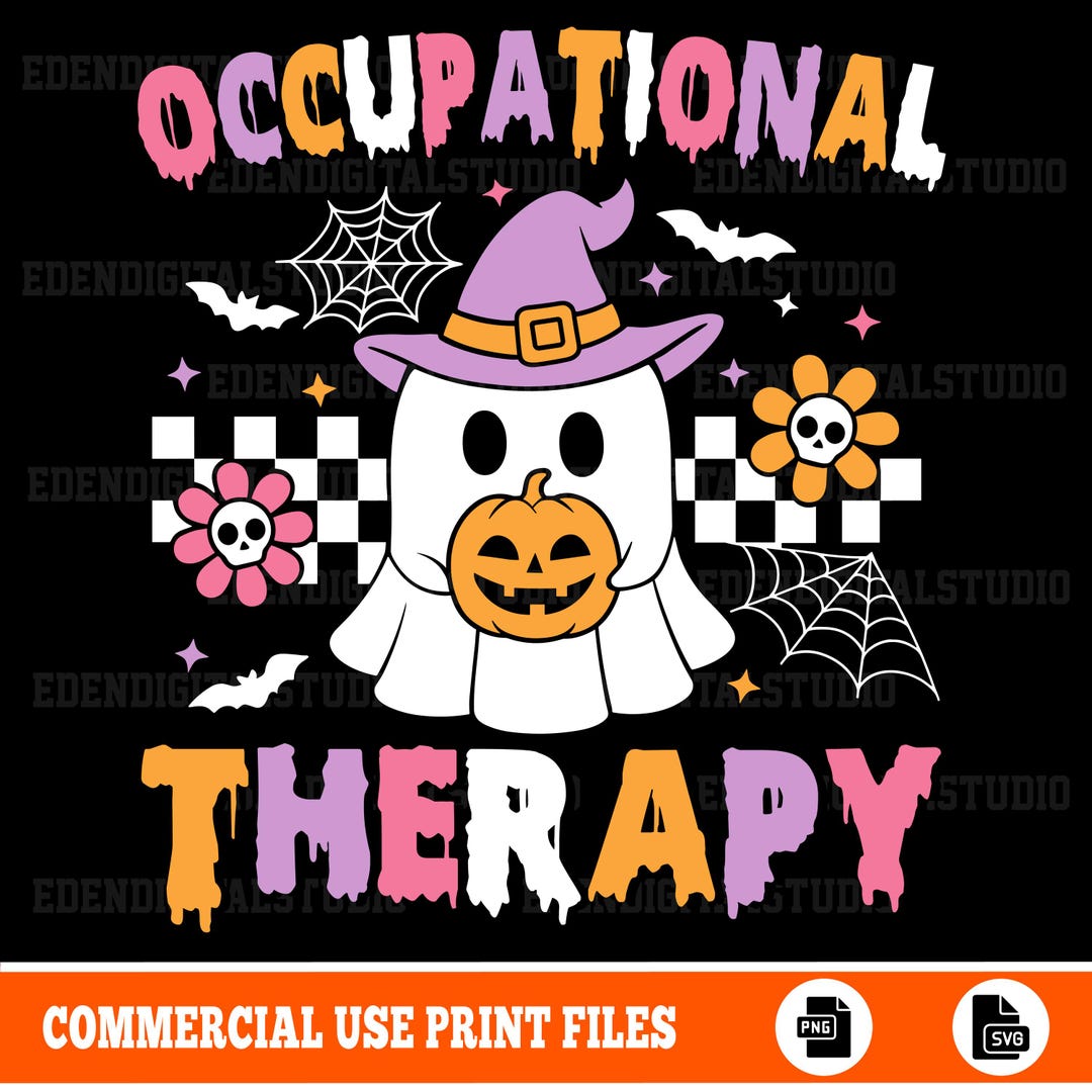 Occupational Therapy Halloween Ghost SVG PNG, Cute Spooky OT Fall ...