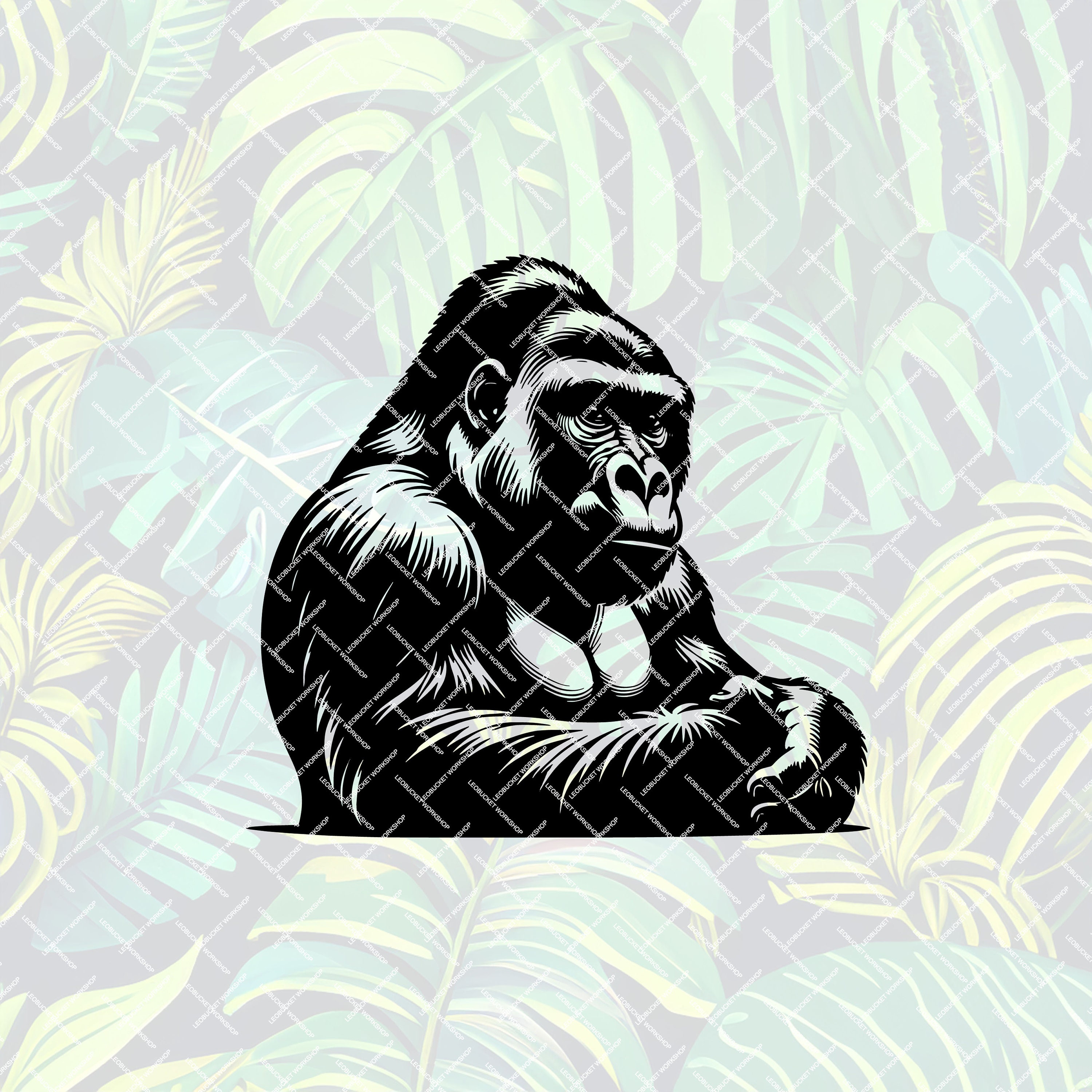 Gorilla SVG for Cricut & Cut Machines, Wild Animal Digital Vector for ...