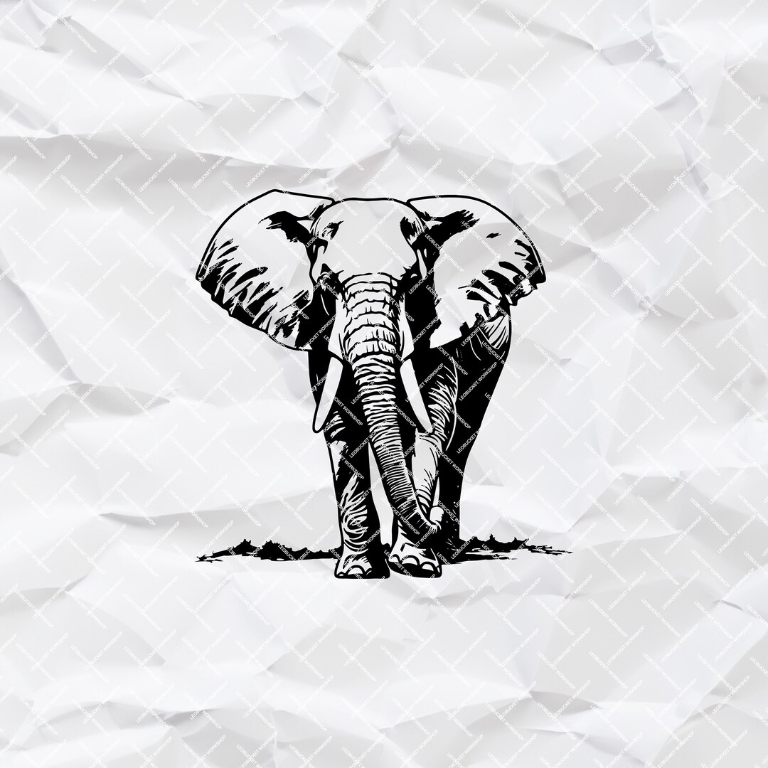 Cricut Cut File Elephant SVG Digital Download DIY Crafting Vector Image ...