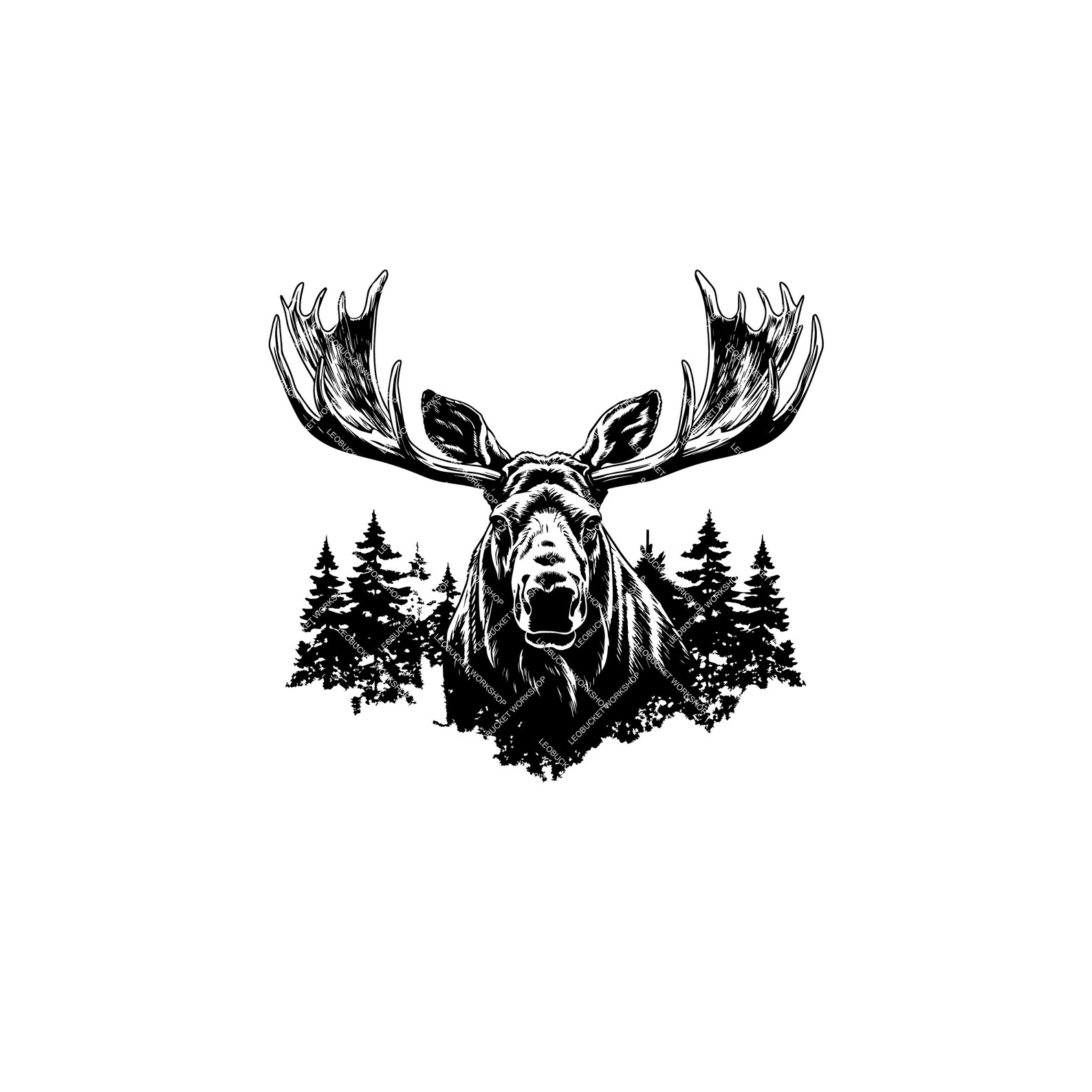DIY Moose SVG Cut File Wild Animal Vector Image for Cut Machines ...
