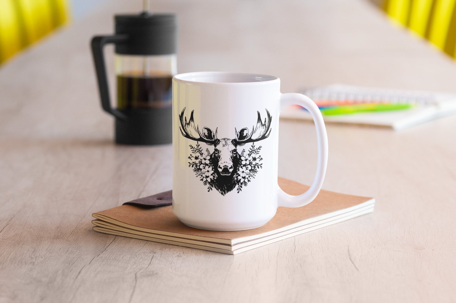 DIY Moose Head With Flowers SVG Cut File Wild Animal Patterns With ...