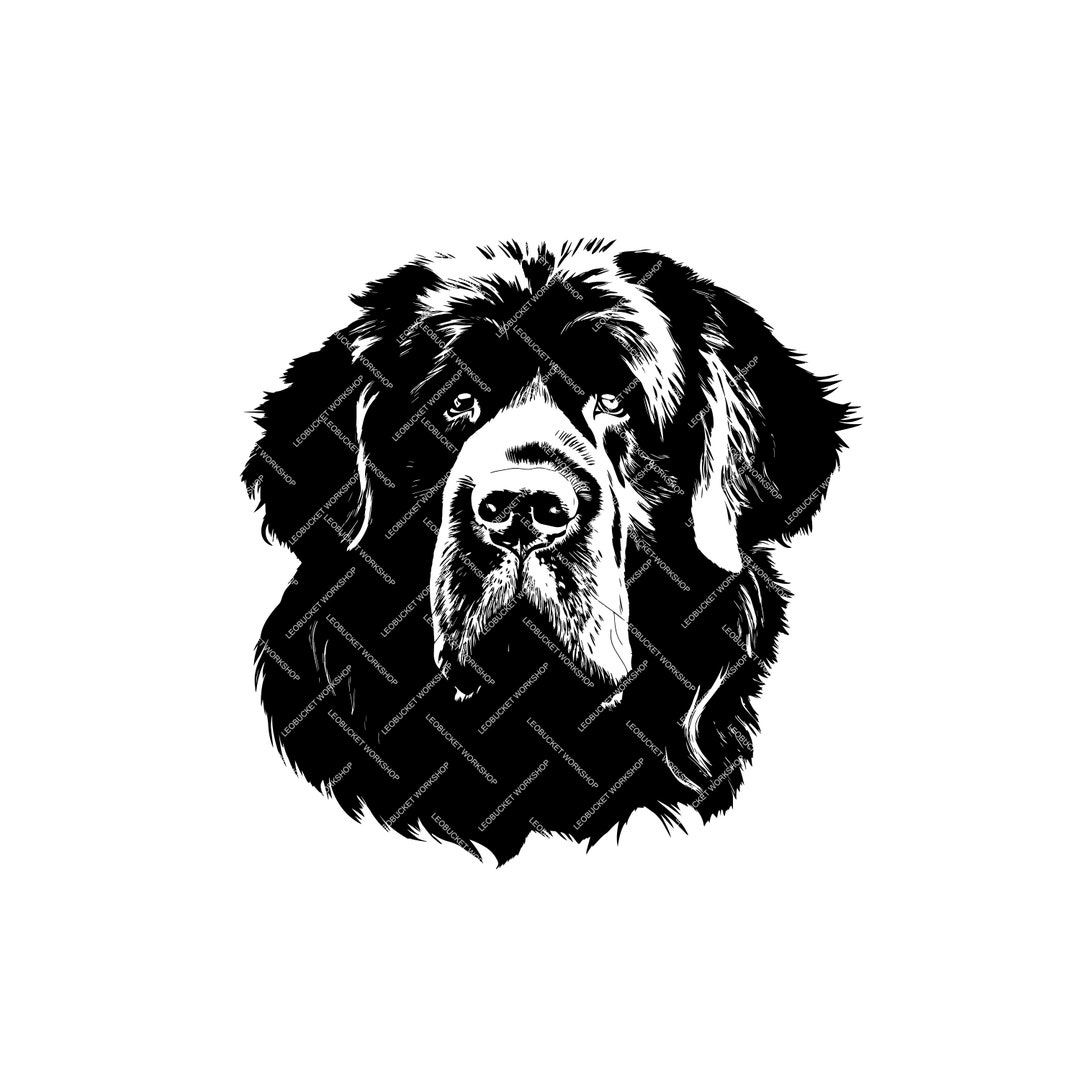 DIY Newfoundland Dog SVG Vector Cut File Cricut Cut Machine Digital ...