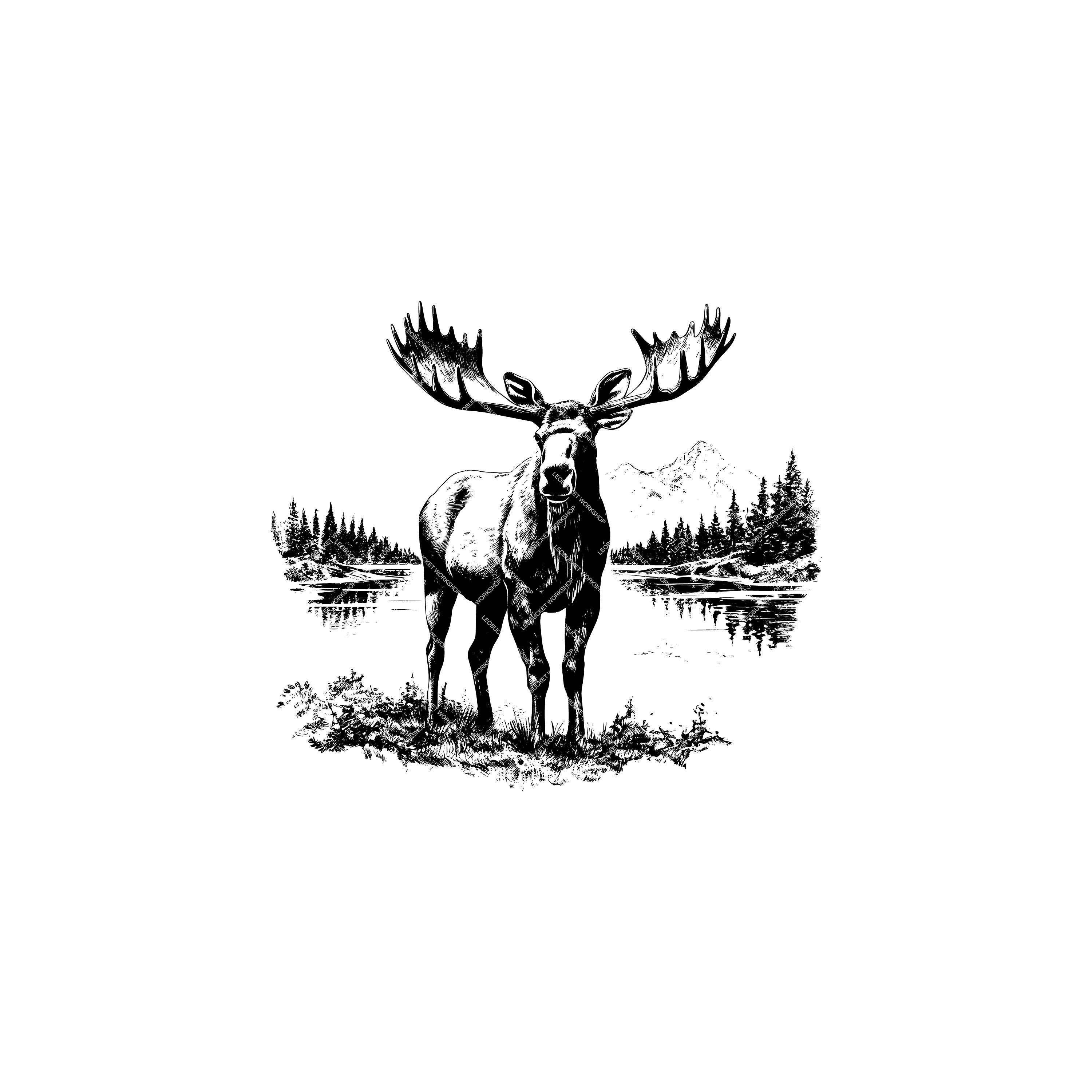 DIY Standing Moose Cut Files: Cricut Svgs, Vector Image Design, Wild ...