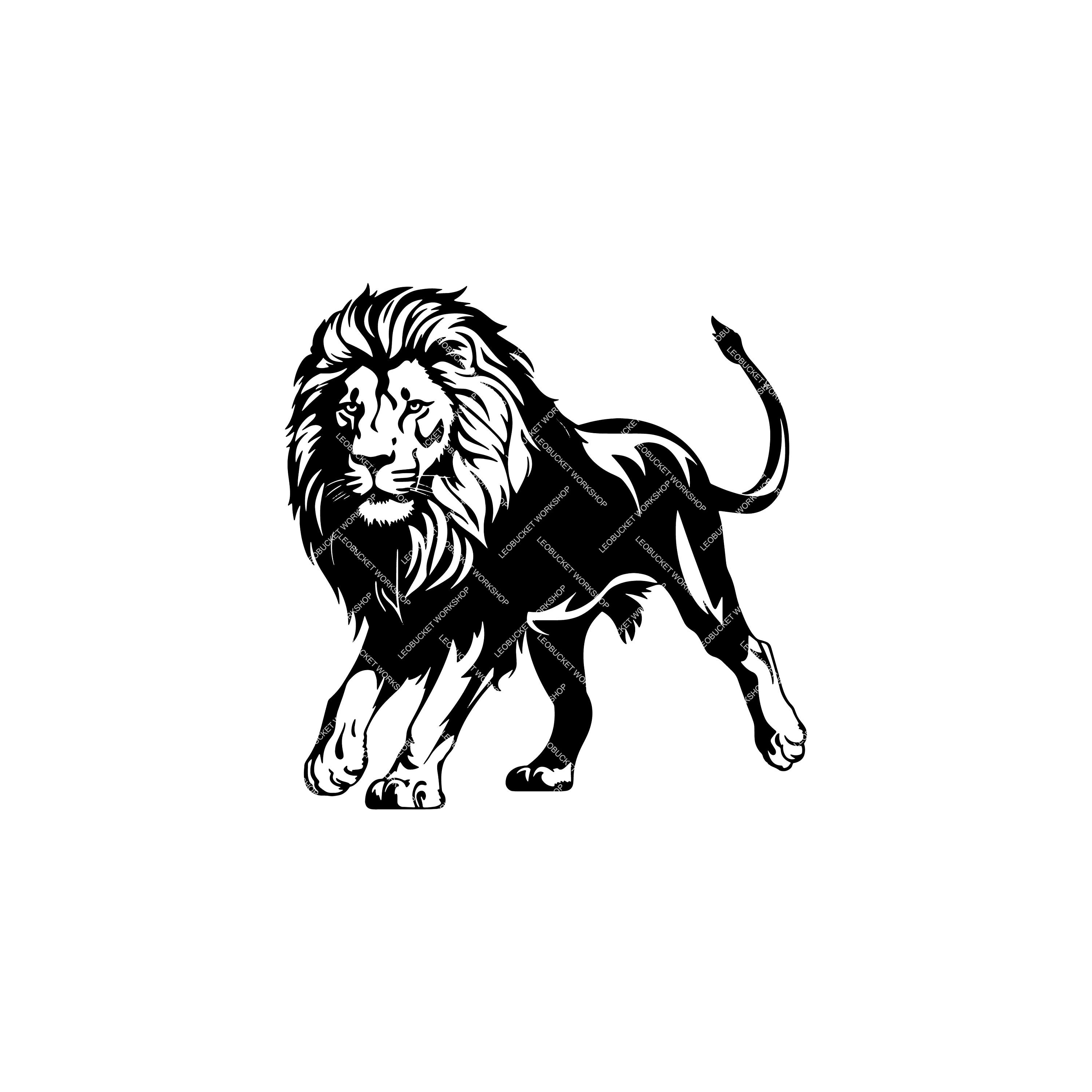 Standing Lion SVG Vector Cut Machine File for Wild Animal Logo Design T ...