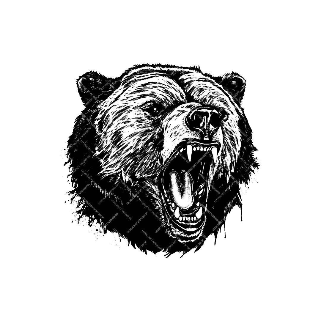 Roaring Bear SVG Cricut Cut File Printable Vector Image for Logo Design ...