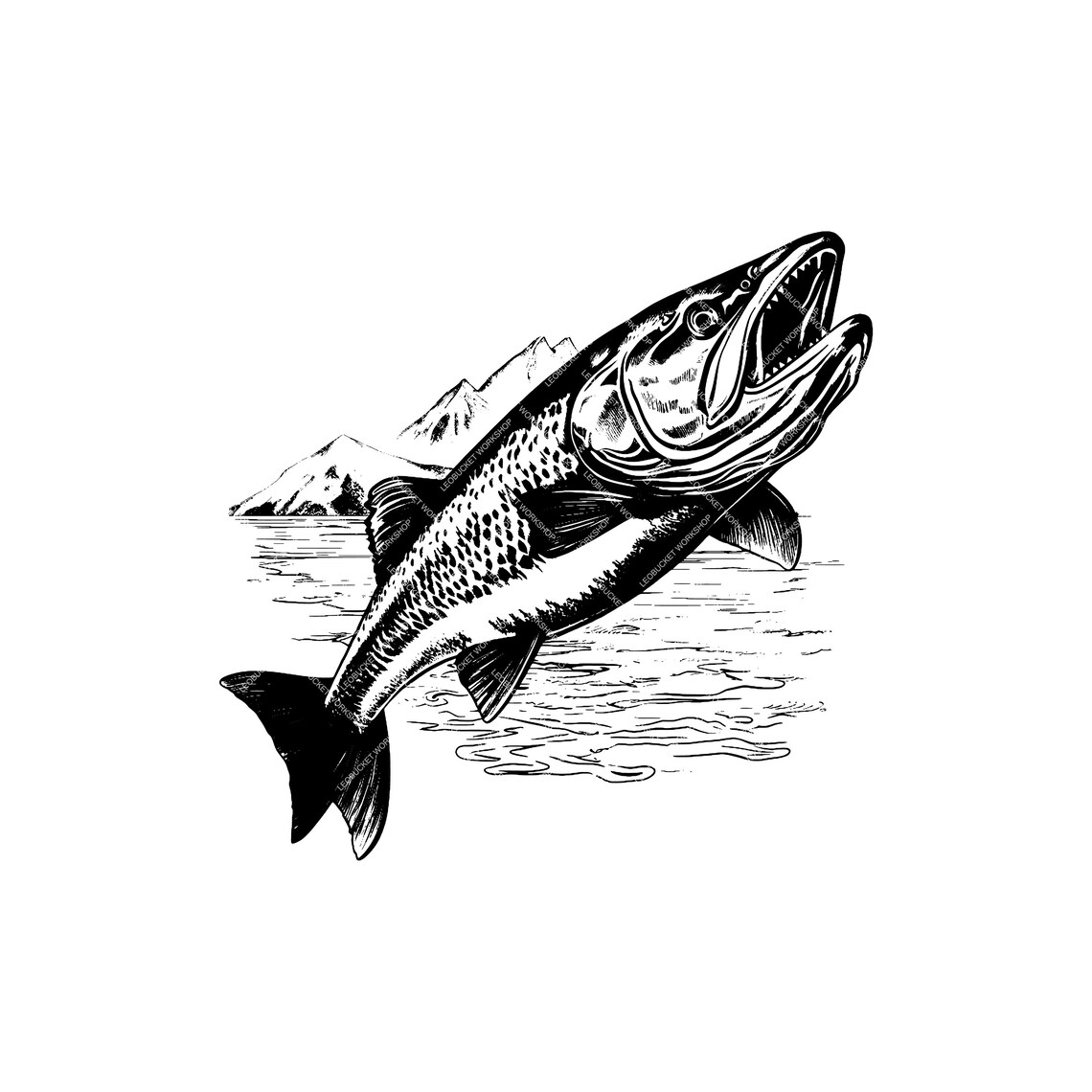 Salmon Fishing SVG Cricut Cut File Printable Vector Image for Logo ...