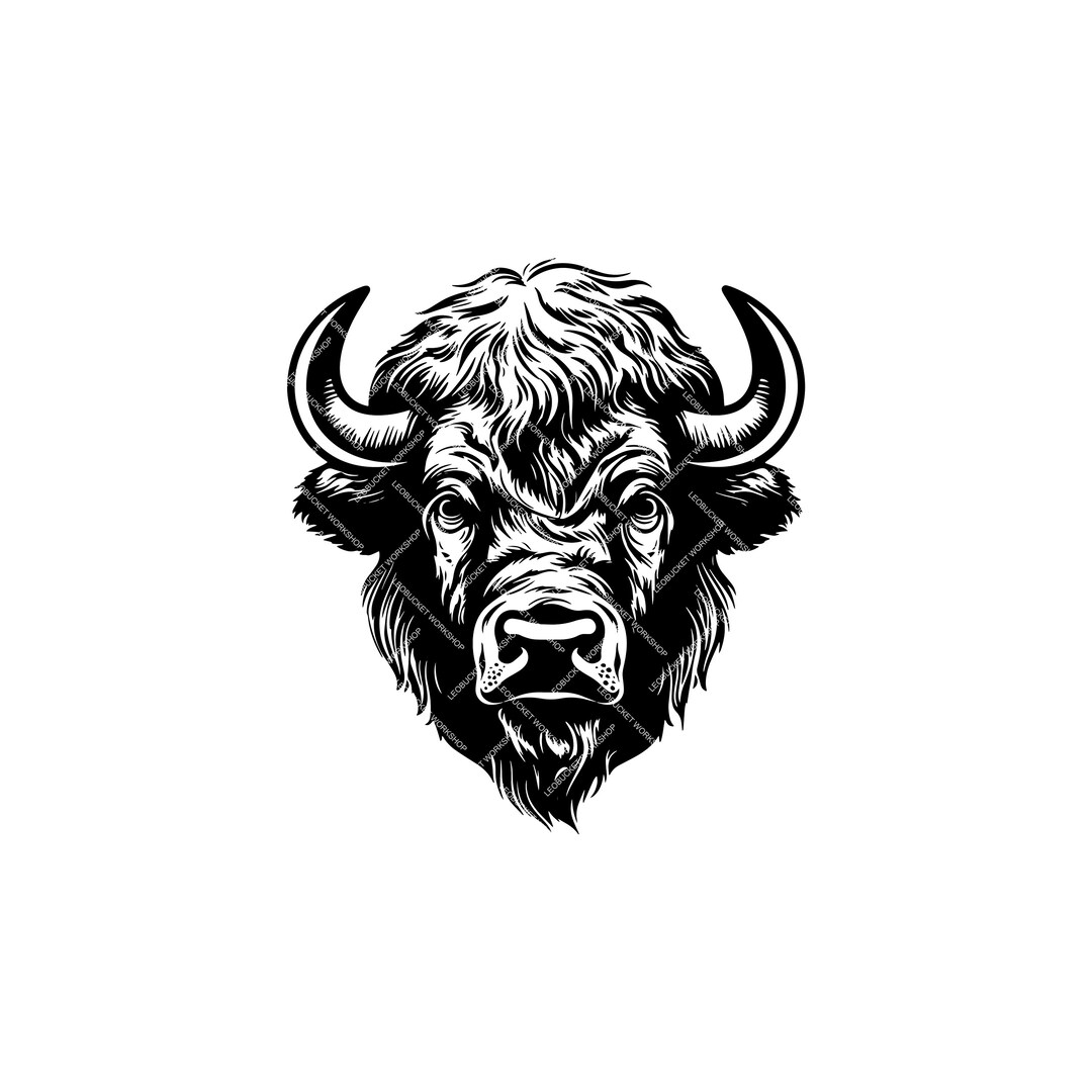 Bison Head SVG Cut File Wild Animal Vector Image for Cricut Logo Design ...