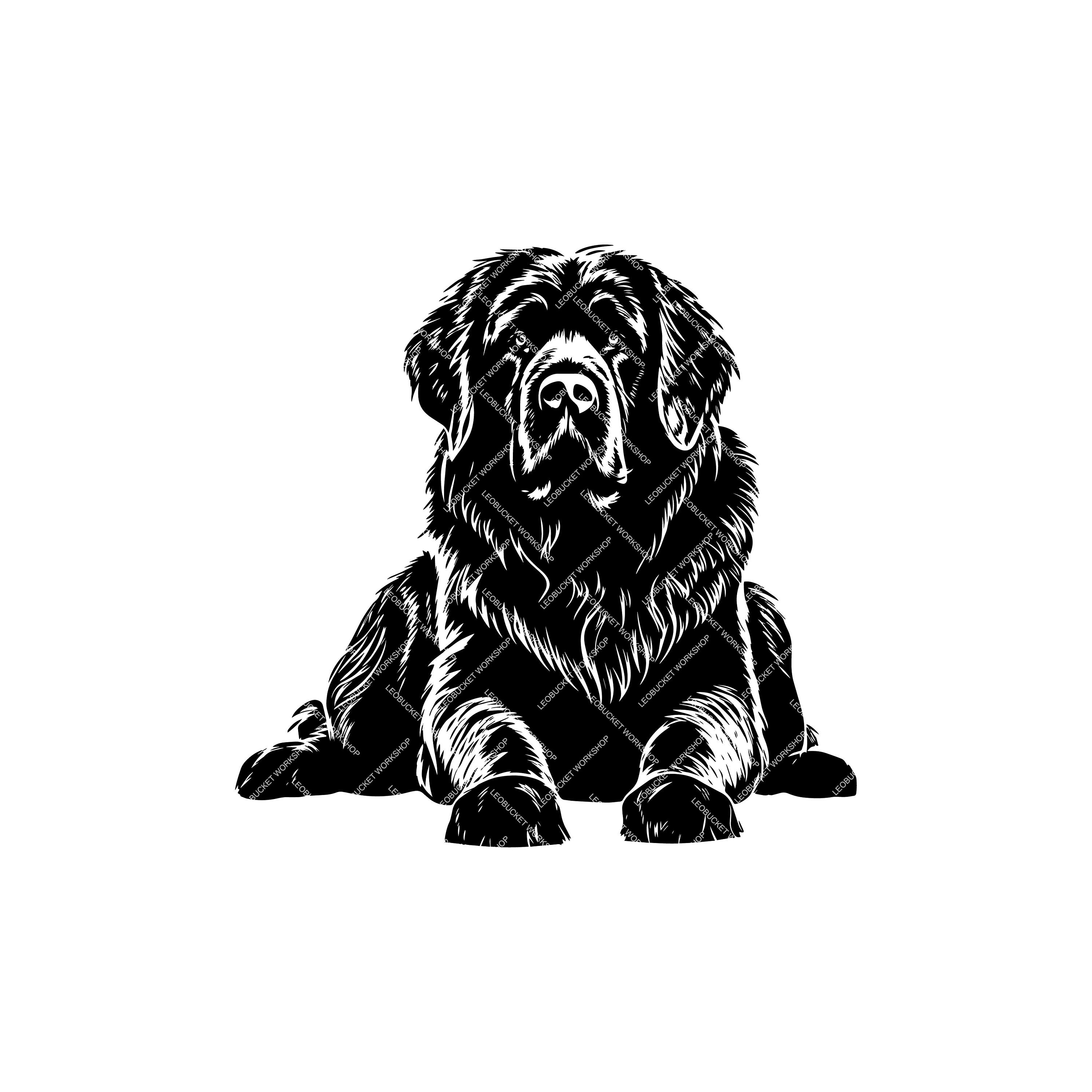 Newfoundland Dog Vector SVG Image Design for Cut Machine Digital ...