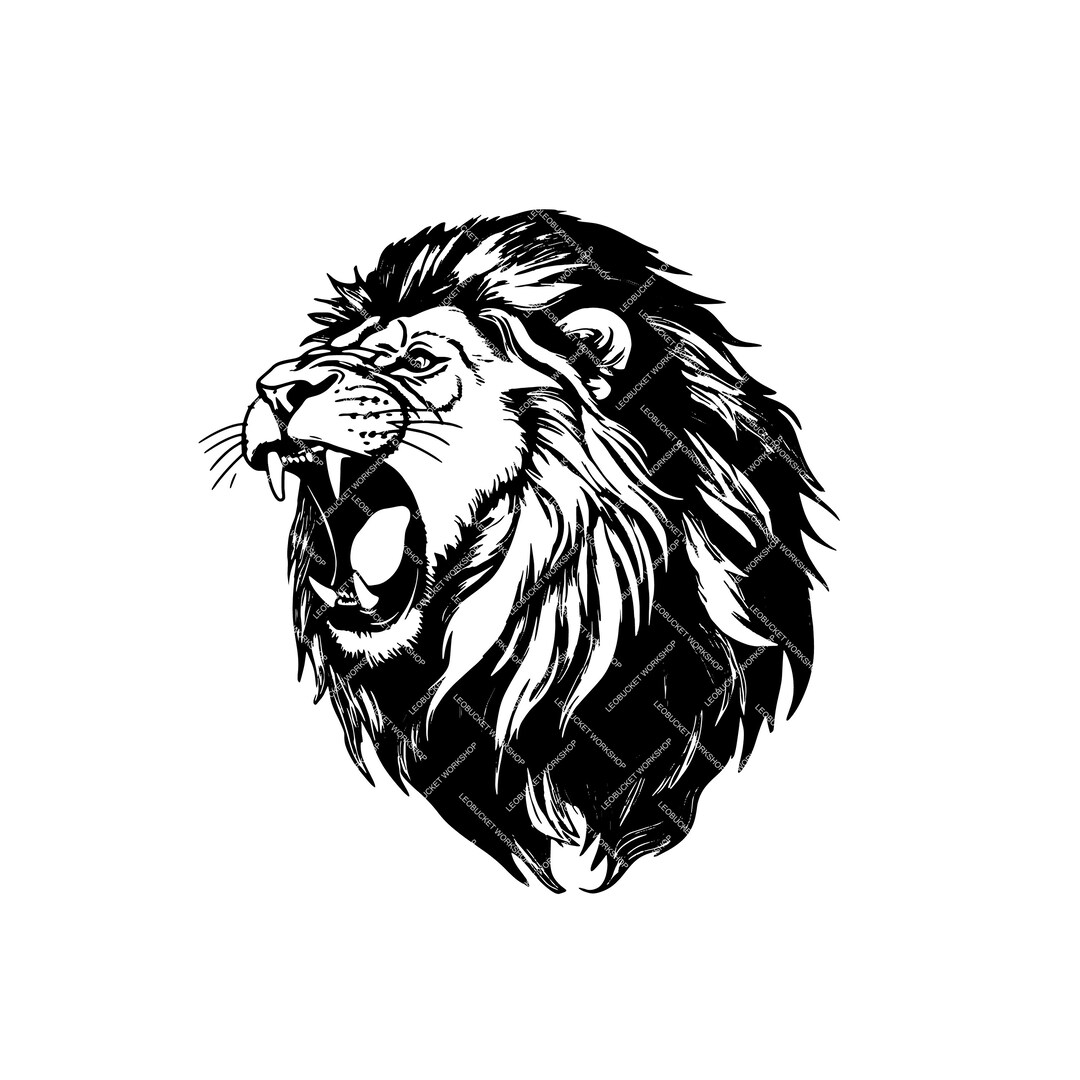 Roaring Lion Head SVG Vector Cricut File for Wild Animal Logo Design T ...