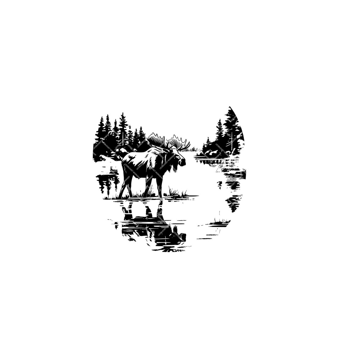 DIY Standing Moose Cut Files Cricut SVG & PNG, Wild Animal Vector Image ...
