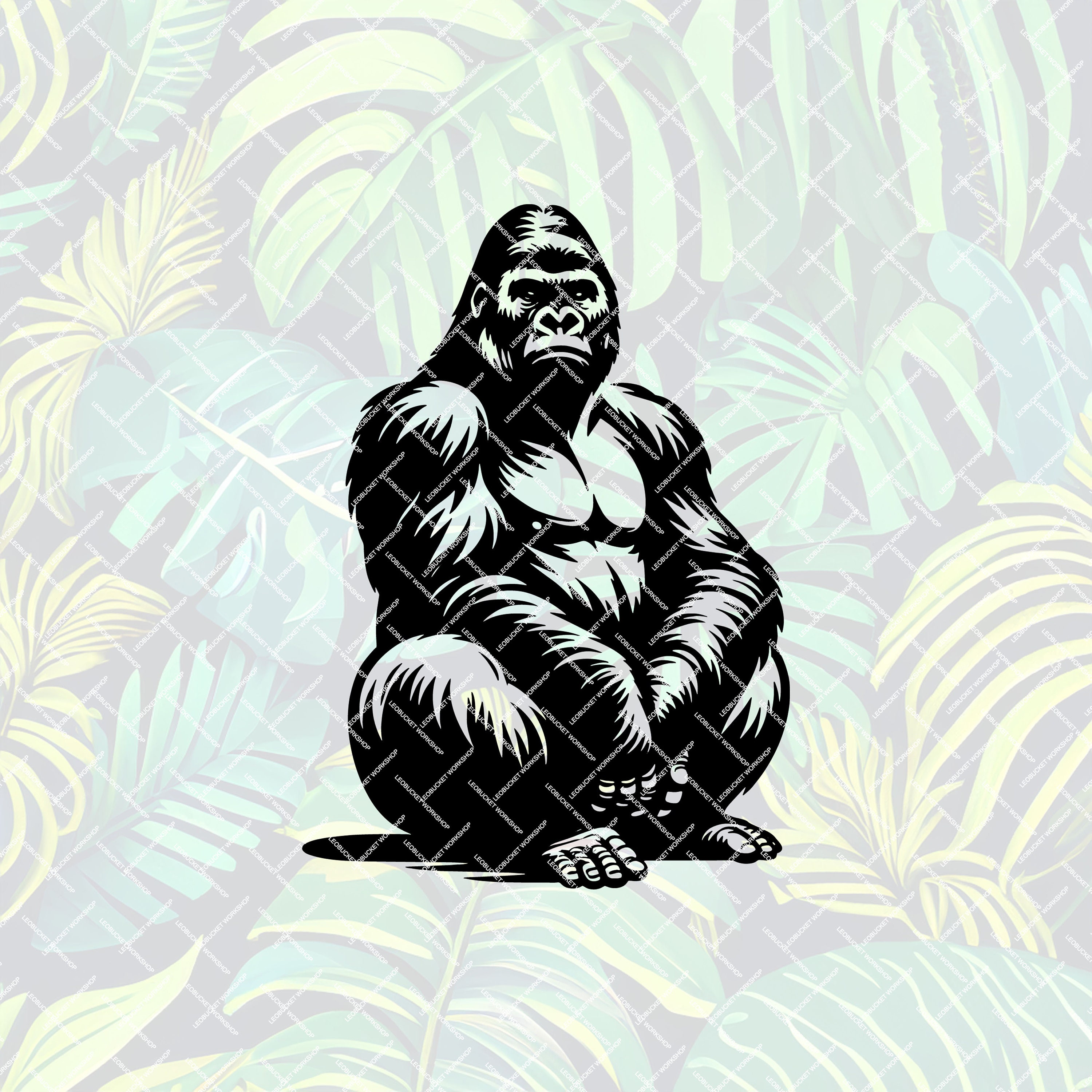 Gorilla Car Decal SVG Bundle for Cricut, Digital Download, Wild Animal ...