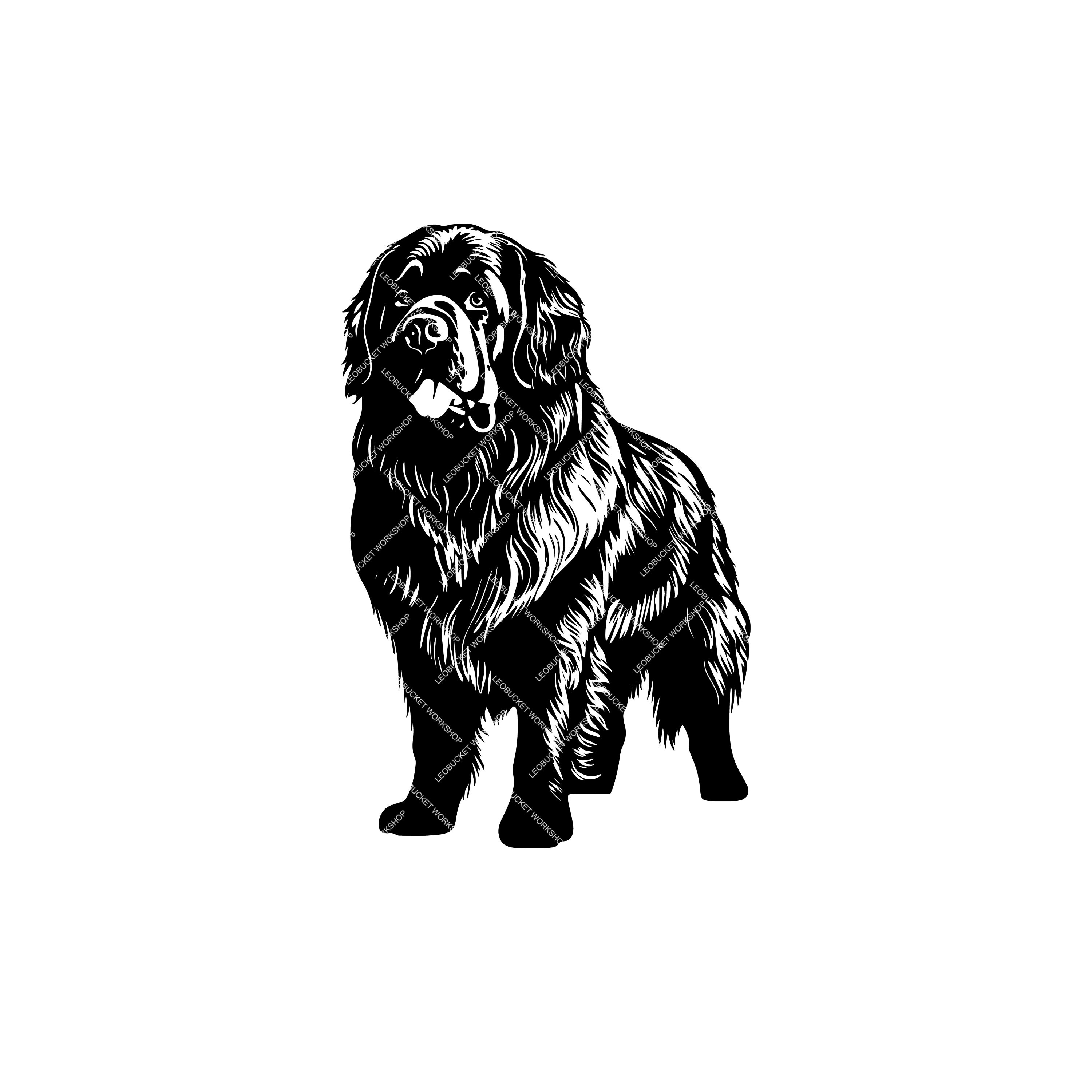 Newfoundland Dog SVG Vector Image for Car Stickers, T-shirt Patterns ...