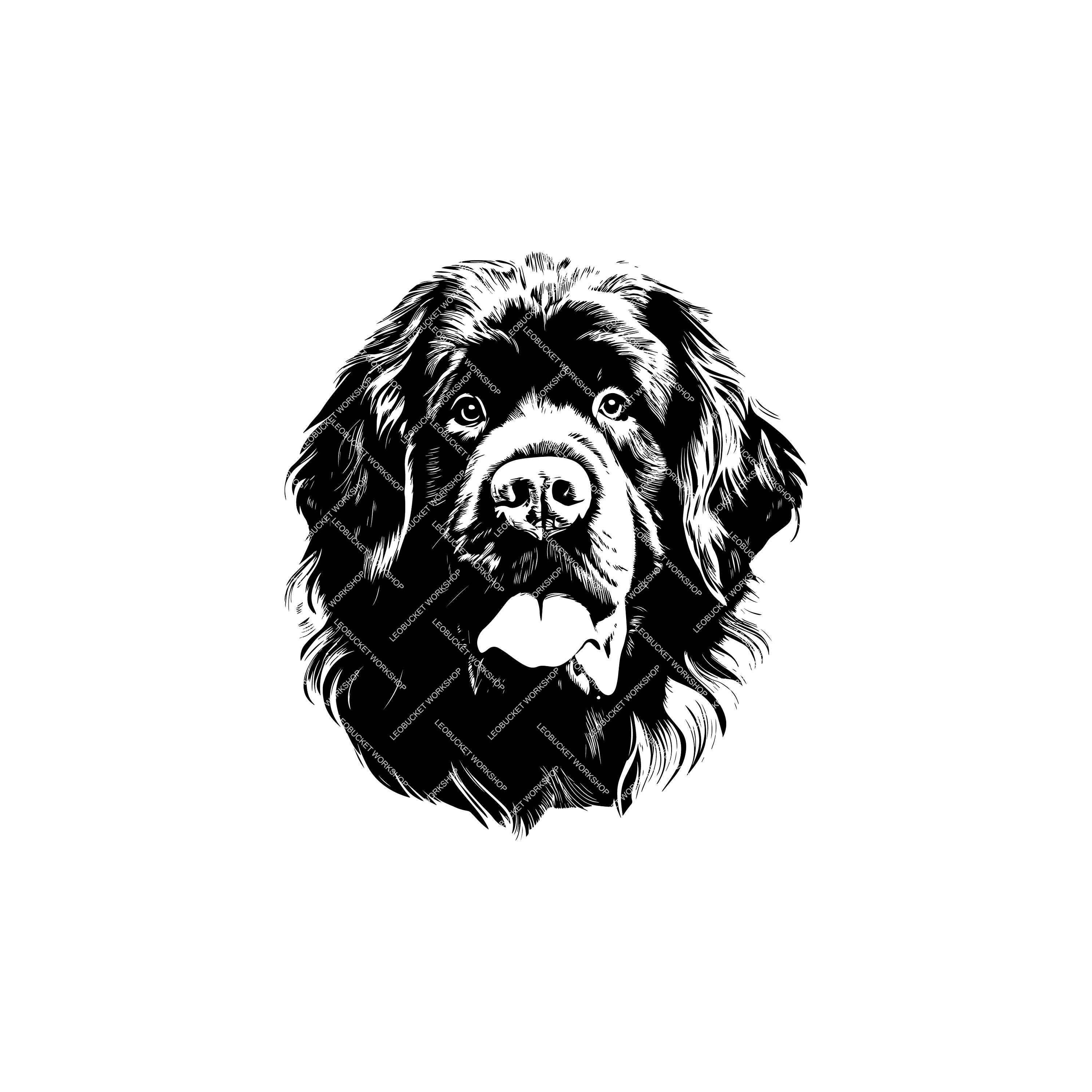 Newfoundland Dog SVG Digital Download Cut File for DIY Crafting Vector ...