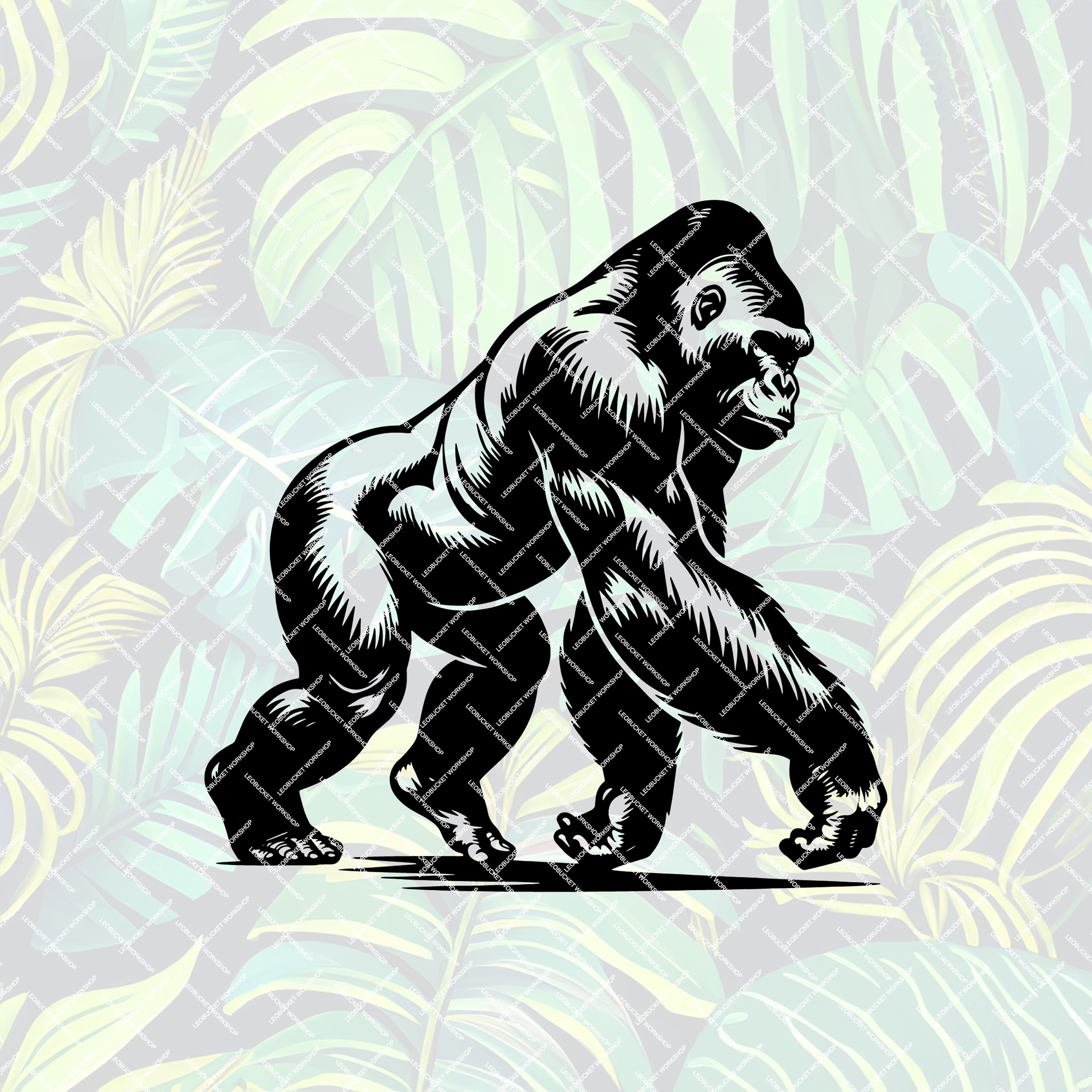 Gorilla SVG for Digital Download, Cricut Ready, Wild Animal Car Sticker ...
