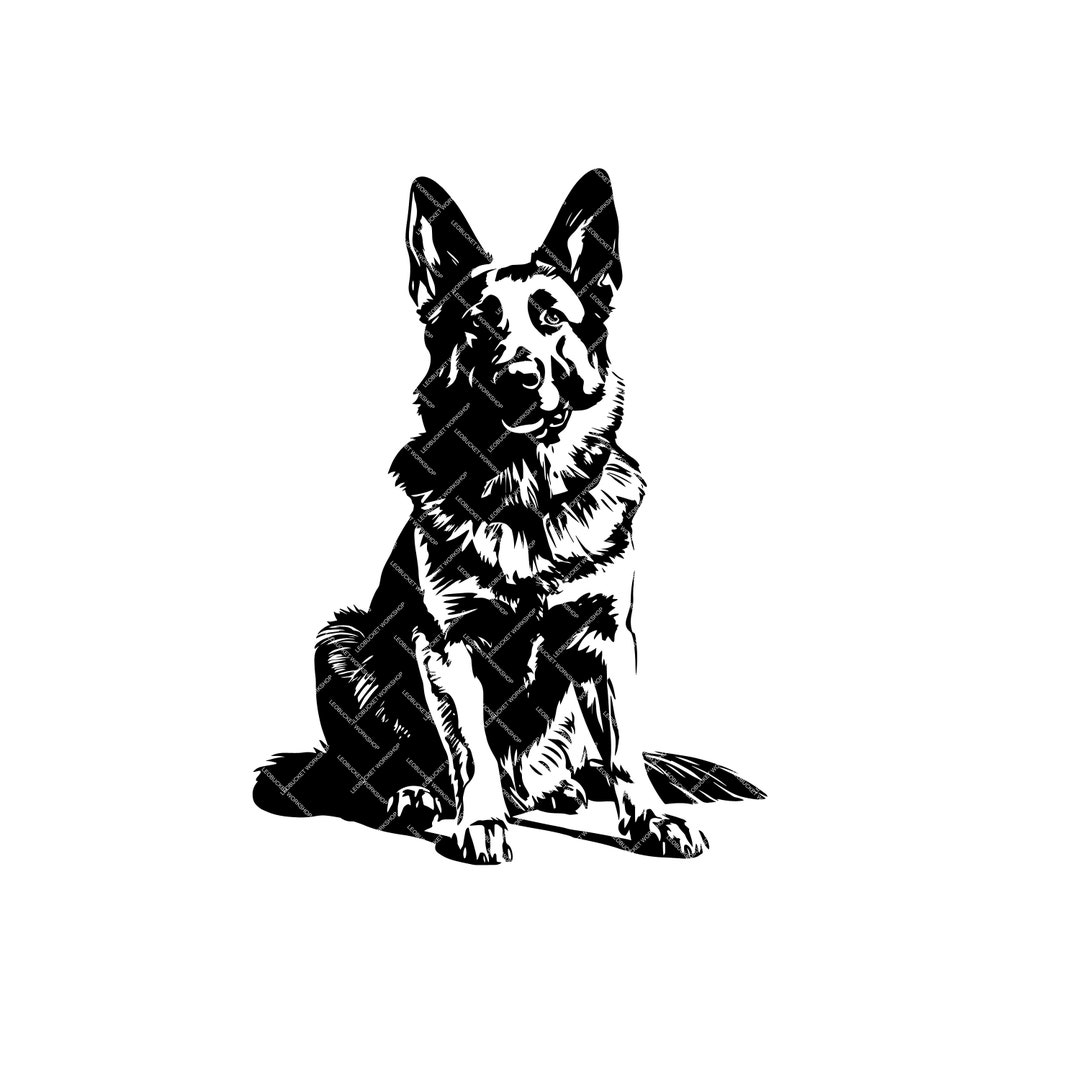 German Shepherd Dog SVG - Vector Image - Digital Download - DIY Cut ...
