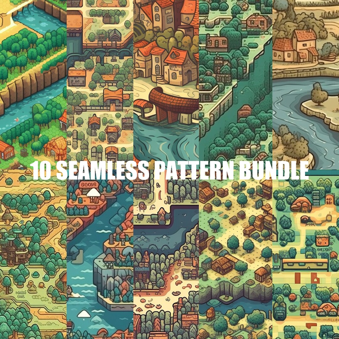 10 Maps Seamless Pattern Image File Bundle for Printable Digital Paper ...