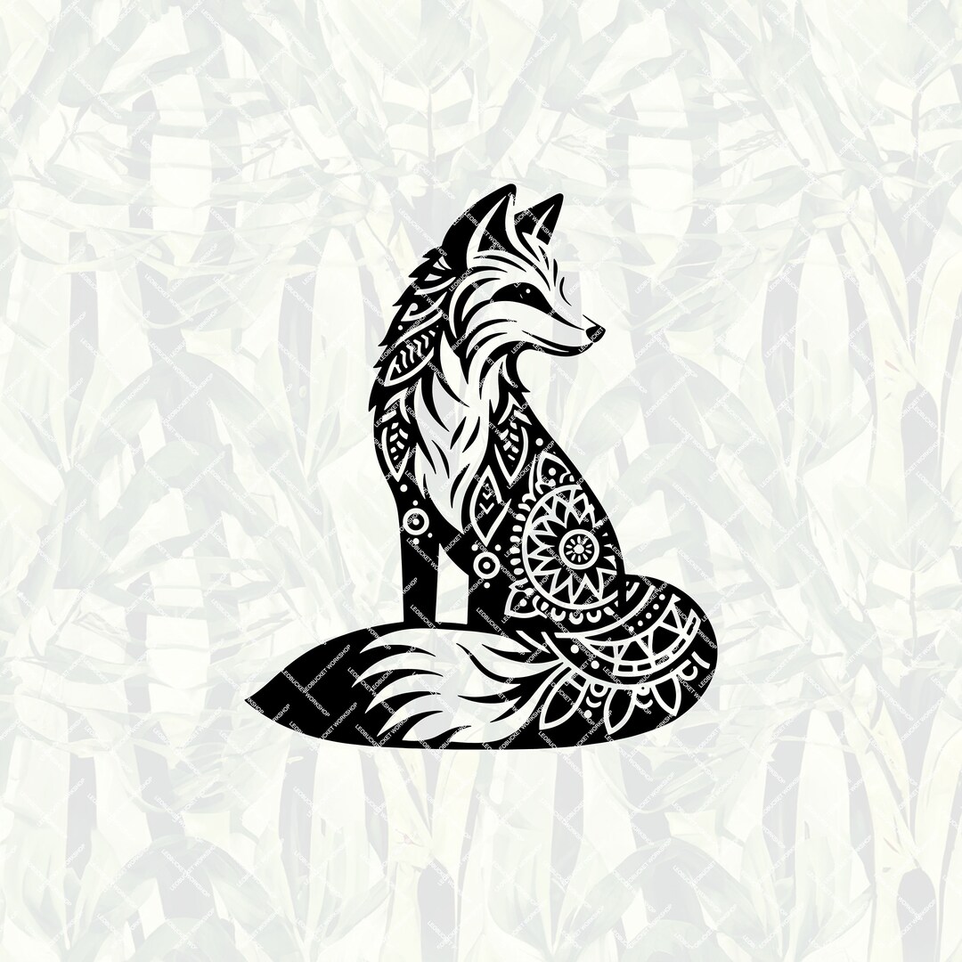 Cricut Sitting Fox Mandala Vector: DIY Wild Animal Car Decal SVG, Cut ...