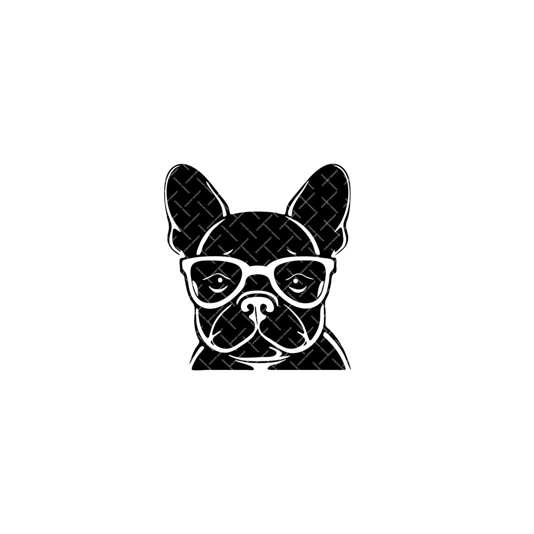 French Bulldog With Glasses SVG Cut File for Cricut - DIY Animal SVG ...