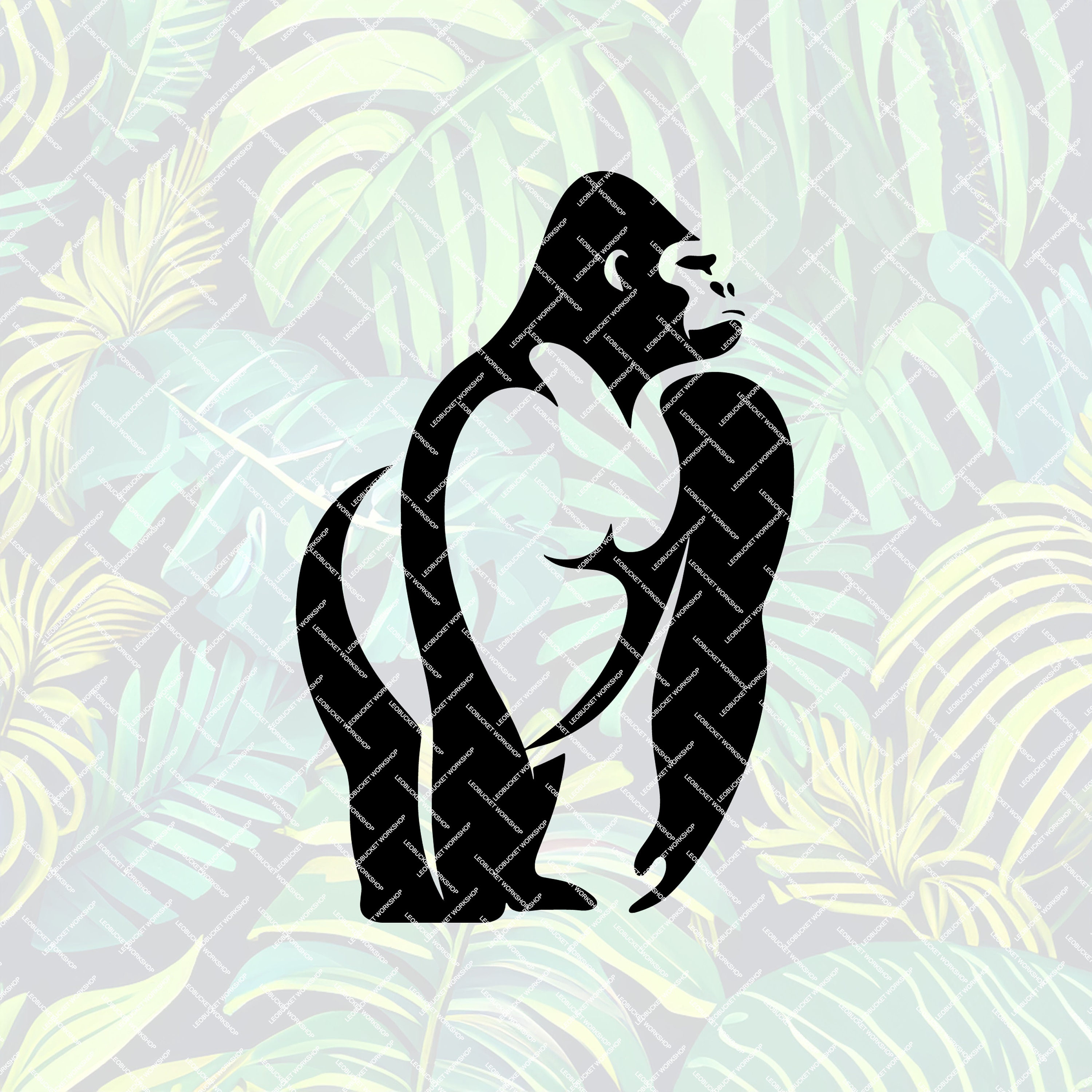 Digital Gorilla & Wild Animal SVG Vector Cut Files for DIY Crafting and ...