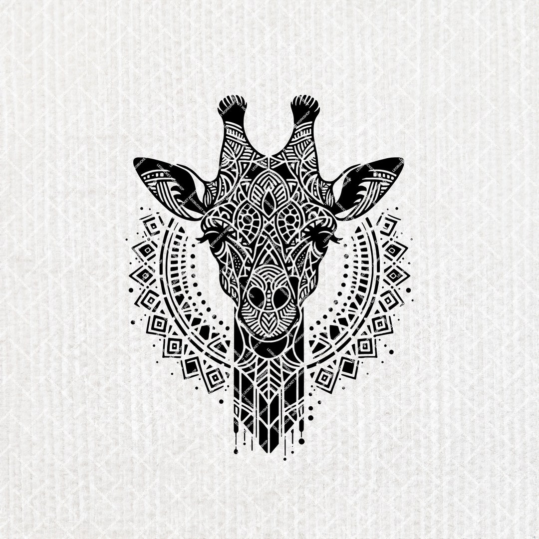 Giraffe Head Mandala SVG Cut File for Cricut: Unique Digital Download ...