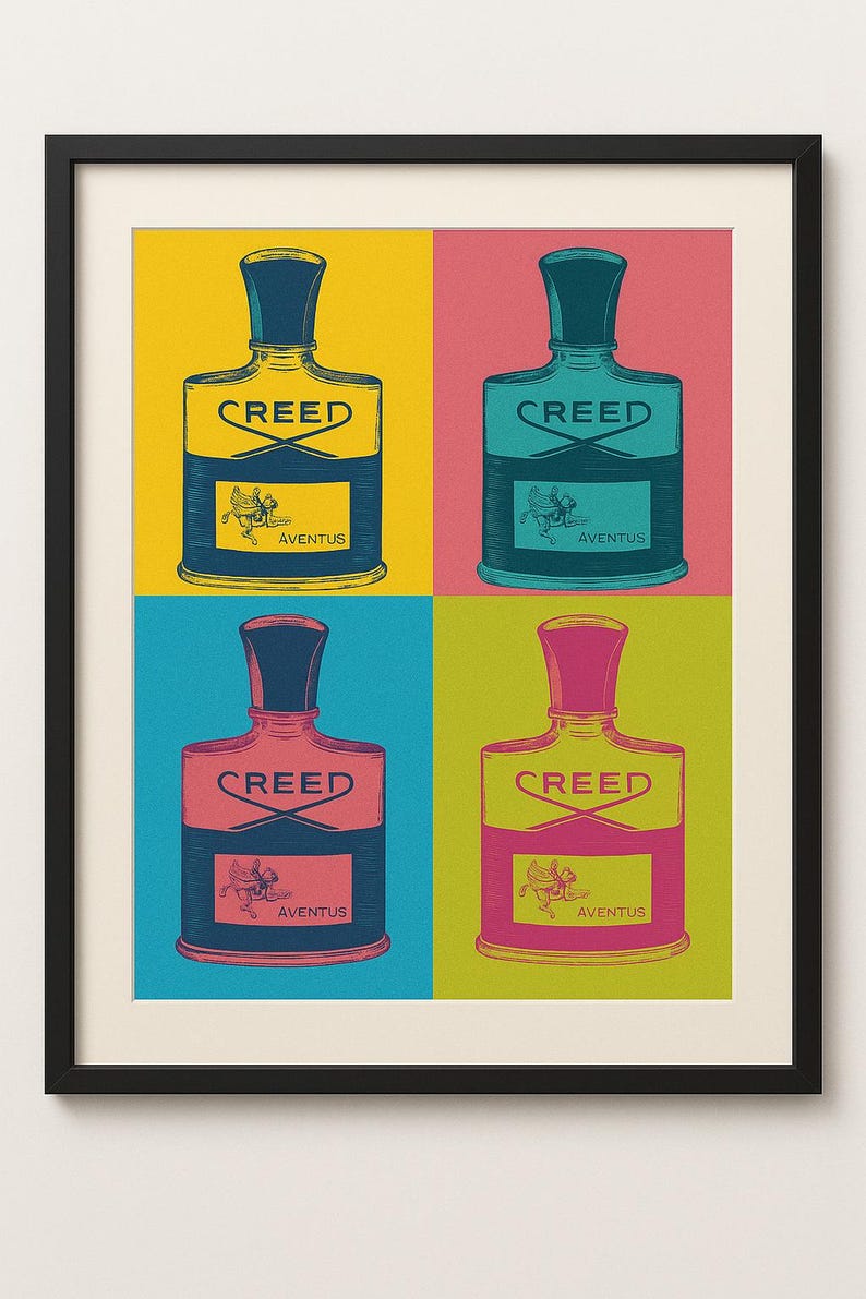 Creed Aventus Pop Art Print – Andy Warhol Style Wall Art, Luxury ...
