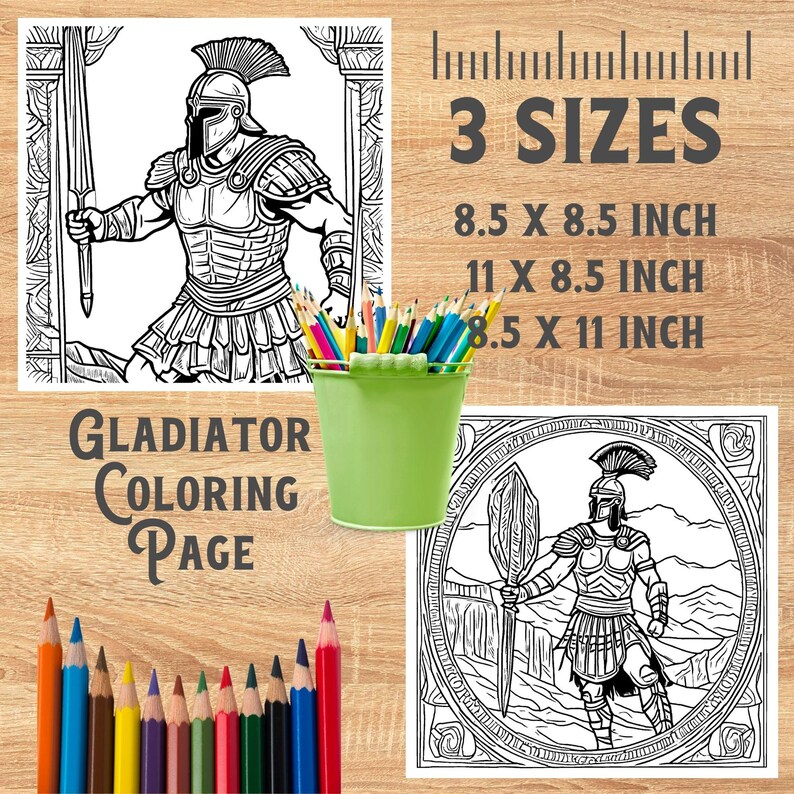 Gladiator Coloring Pages, Adult Coloring Book, Fantasy Coloring Sheets ...