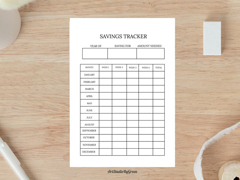 Savings Log Printable Savings Tracker Savings Goal Savings Sheet PDF A4 ...