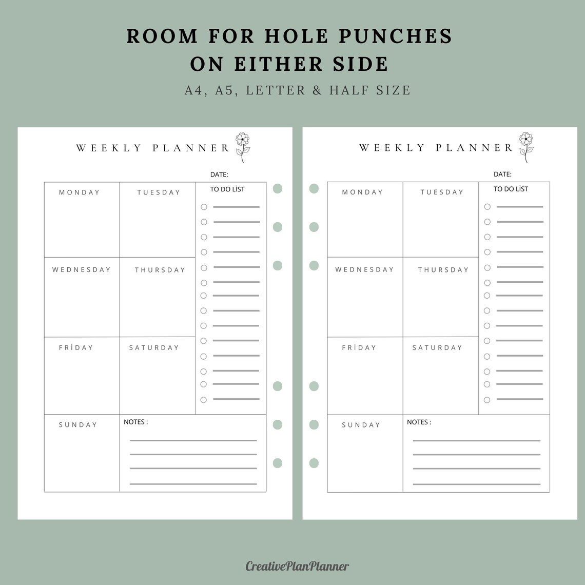 Adhd Weekly Planner Printable Personal Weekly to Do List 8.5 - Etsy