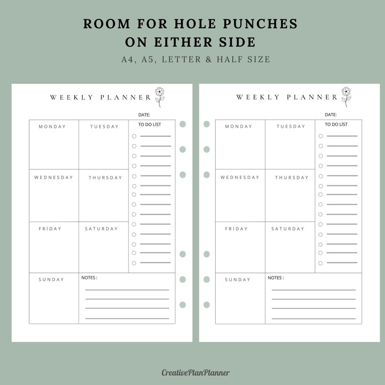 Adhd Weekly Planner Printable Personal Weekly to Do List 8.5 - Etsy