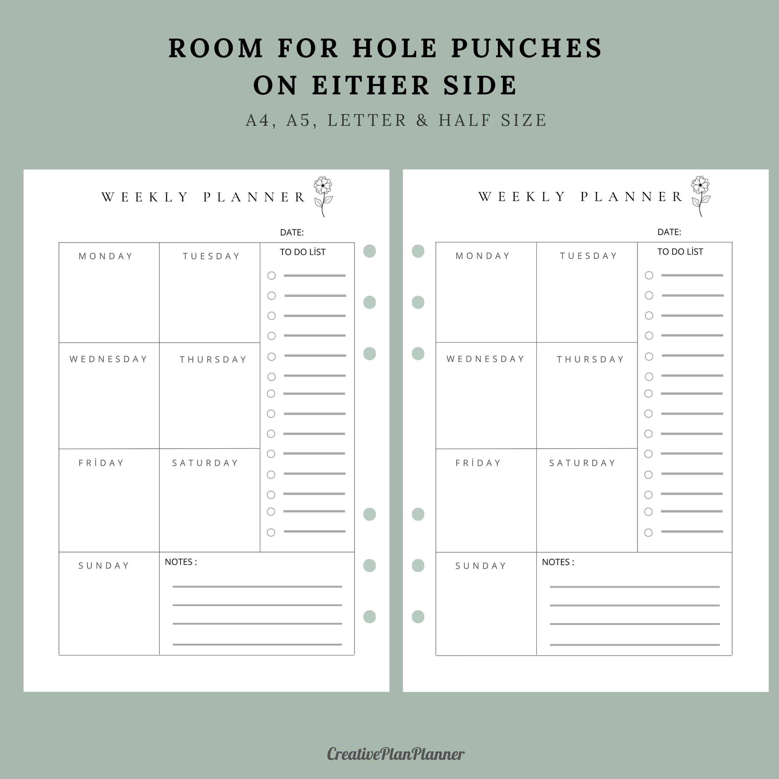 Adhd Weekly Planner Printable Personal Weekly to Do List 8.5 - Etsy