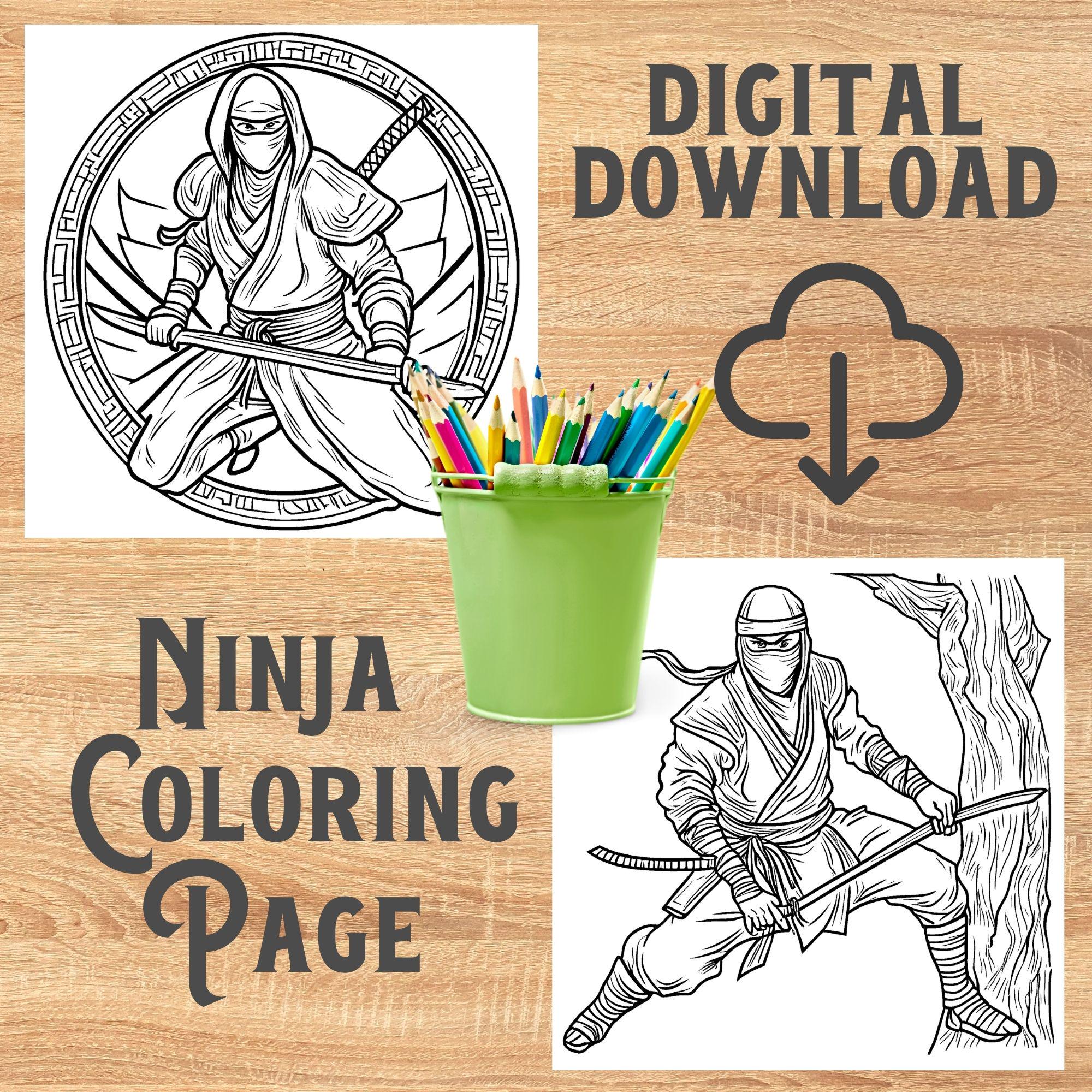 Little Ninja Coloring Pages, Cute Ninja Coloring Sheets, Ninja Coloring ...