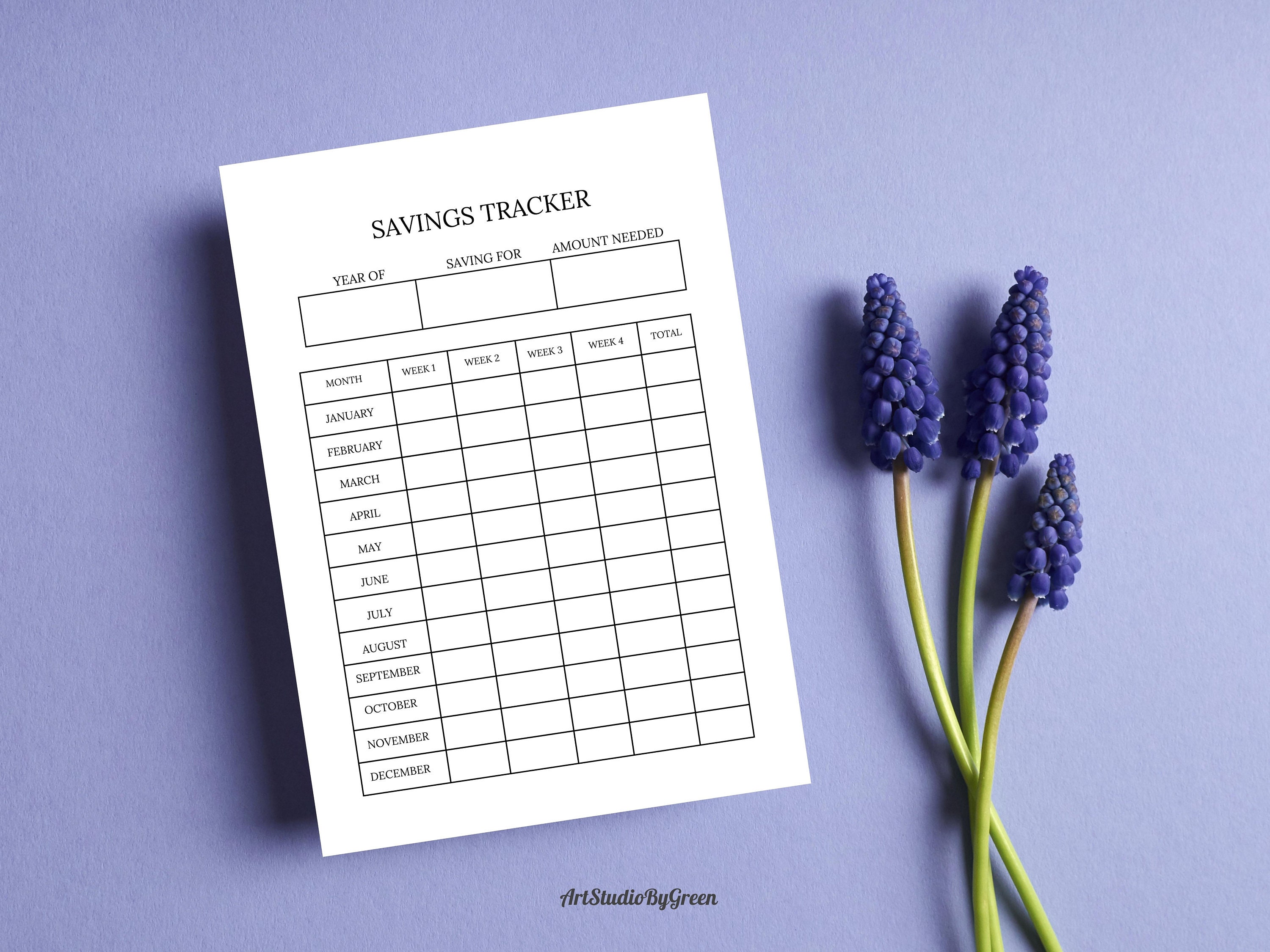 Savings Log Printable Savings Tracker Savings Goal Savings Sheet PDF A4 ...