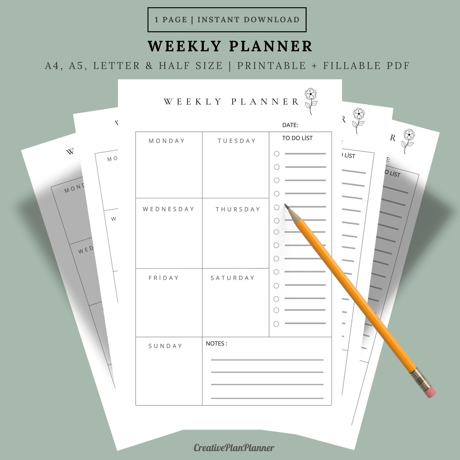 Adhd Weekly Planner Printable Personal Weekly to Do List 8.5 - Etsy