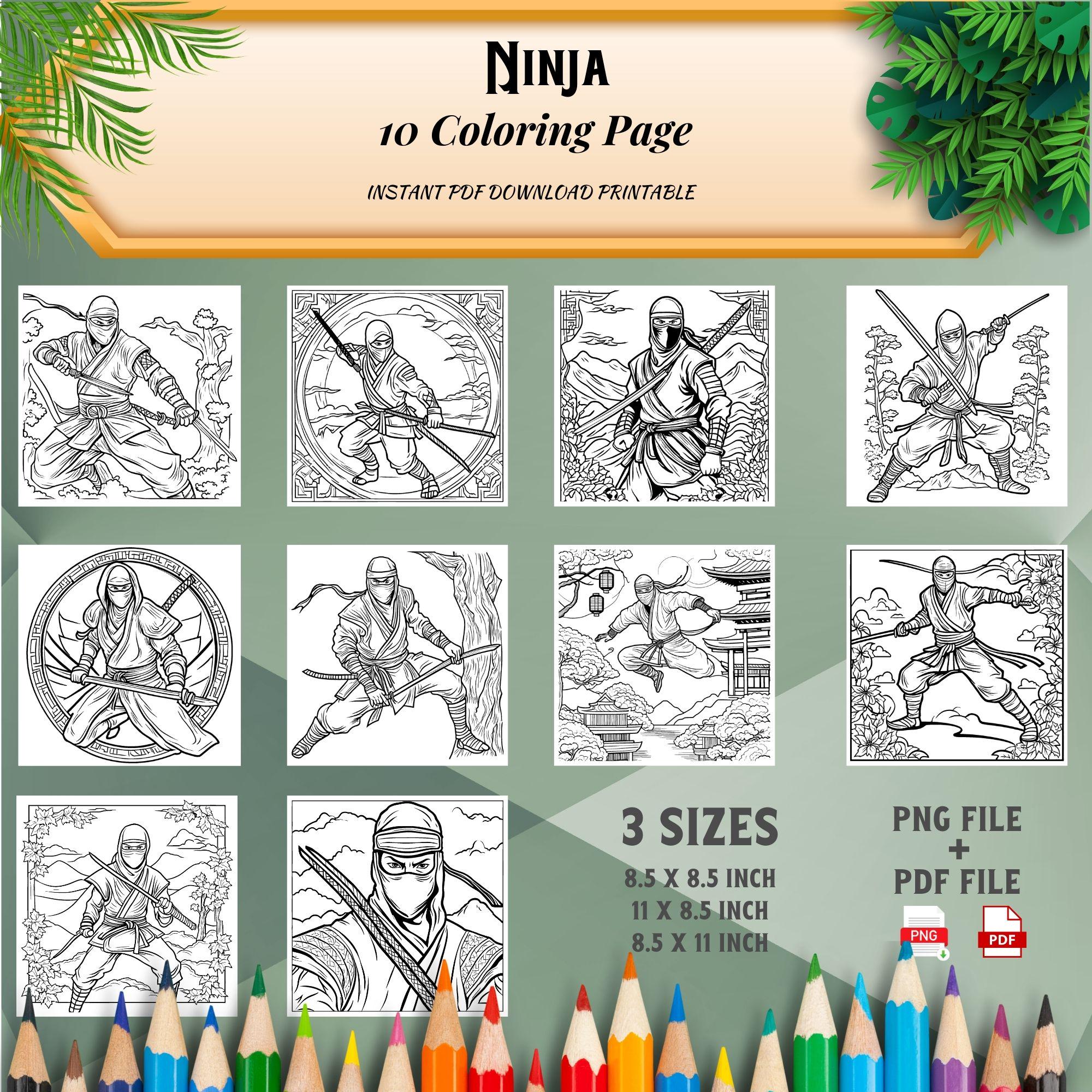 Little Ninja Coloring Pages, Cute Ninja Coloring Sheets, Ninja Coloring ...