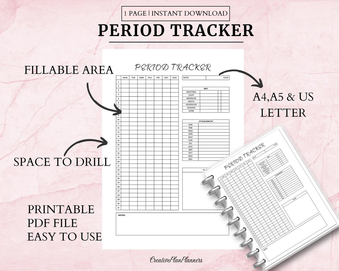 Period Tracker Printable, Period Journal, Period Calendar, Period ...