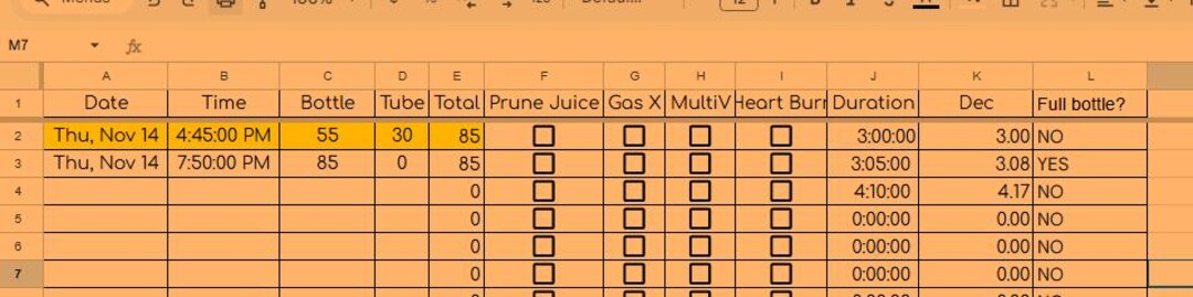 NICU Feeding Chart - Etsy