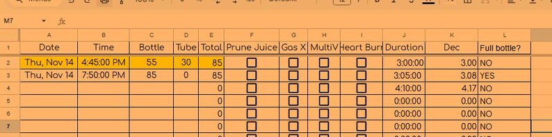 NICU Feeding Chart - Etsy