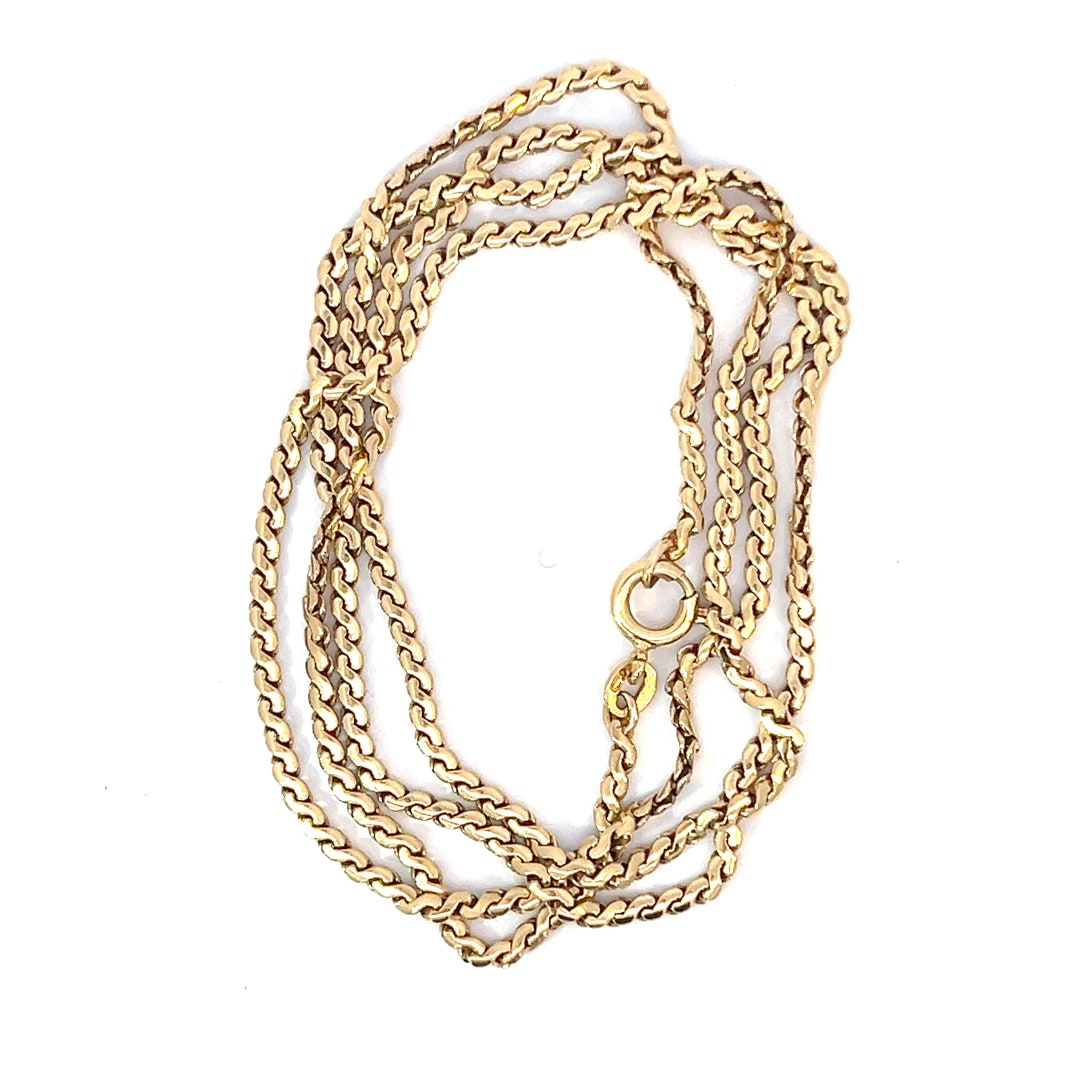Vintage Rounded Serpentine Chain in 18k Yellow Gold - Etsy