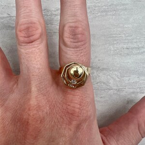 Flat Circle Motion Ring With Diamonds 14k Gold FL829 - Etsy