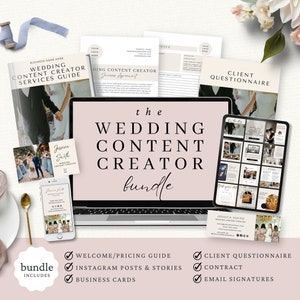 Wedding Content Creator Bundle, Wedding Client Onboarding, Editable ...