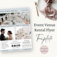 Event Venue Rental Flyer Canva Template, Wedding Venue Hire Advert ...