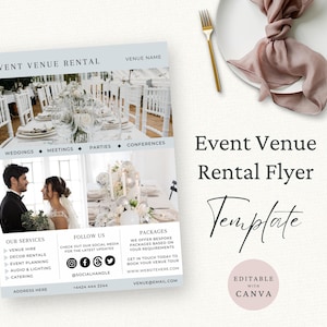 Event Venue Rental Flyer Canva Template, Wedding Venue Hire Advert ...