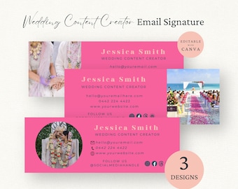 Email Signatures for Wedding Content Creators, Editable Canva Template ...